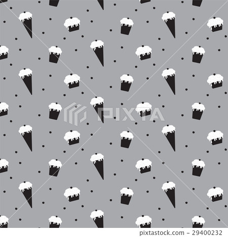 black container white ice cream pattern background - Stock Illustration ...