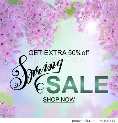 Vector web banners with lilac flowers. - Stock Illustration [29400235 ...
