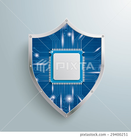 Digital Protection Shield Microchip - Stock Illustration [29400251] - PIXTA
