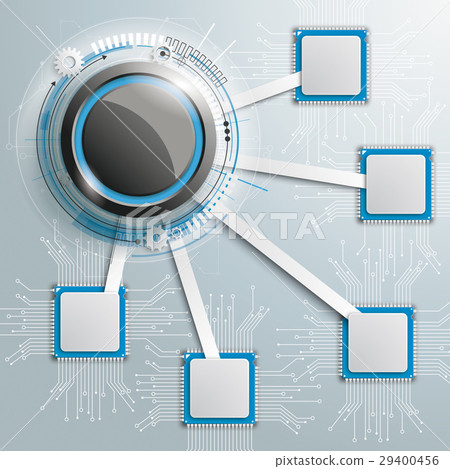 Infographic Motherboard Connected Microchips - Stock Illustration ...