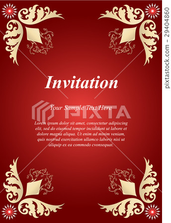 Invitation card, wedding card red background - Stock Illustration ...