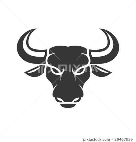 Bull Face Logo. Business Icon on a White - Stock Illustration [29407086 ...