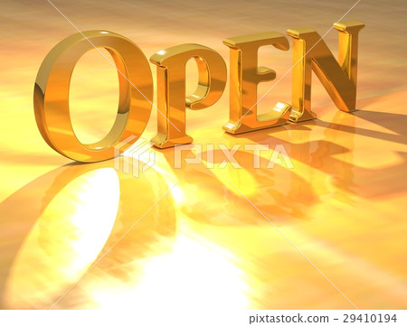 3D Open Gold text - Stock Illustration [29410194] - PIXTA