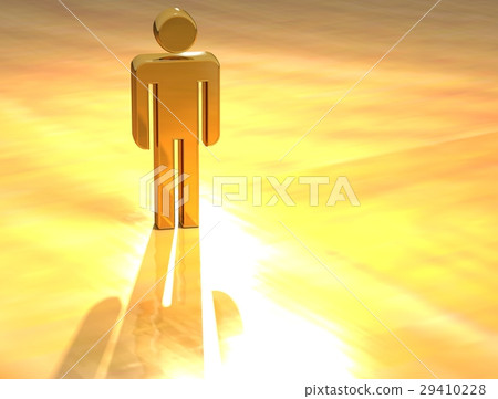 3D Person Gold Sign - Stock Illustration [29410228] - PIXTA