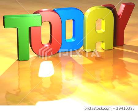 Word Today on yellow background - Stock Illustration [29410353] - PIXTA