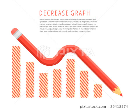 Decreasing graph concept. - Stock Illustration [29418374] - PIXTA