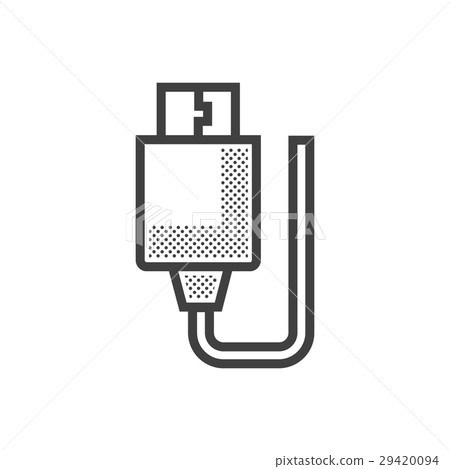 USB Adapter icon Dotted Style - Stock Illustration [29420094] - PIXTA