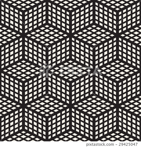 Cubic Grid Tiling Endless Stylish Texture. Vector - Stock Illustration ...