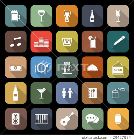 Bar flat icons with long shadow - Stock Illustration [29427954] - PIXTA