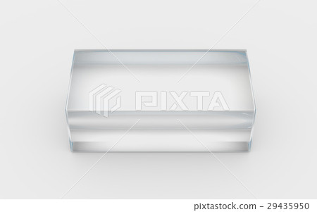solid glass box top view in grey background - Stock Illustration ...