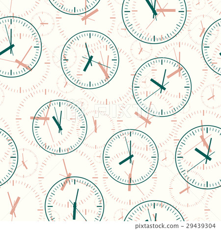 Seamless pattern composed of images hours. - Stock Illustration ...
