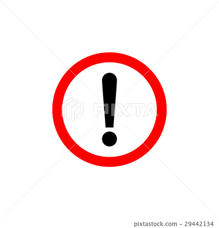 Exclamation mark, round hazard warning symbol - Stock Illustration ...
