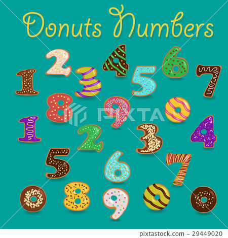 Colorful Donuts Numbers - Stock Illustration [29449020] - PIXTA