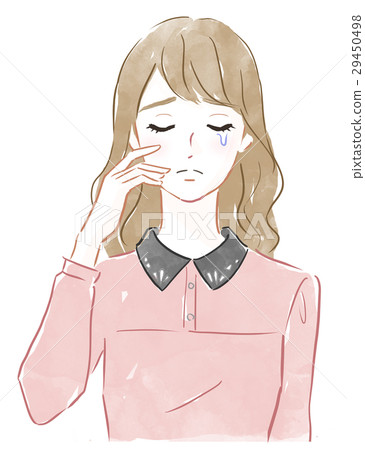 Woman's face weeps - Stock Illustration [29450498] - PIXTA