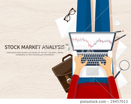 Vector illustration. Flat background. Market trade - Stock Illustration ...