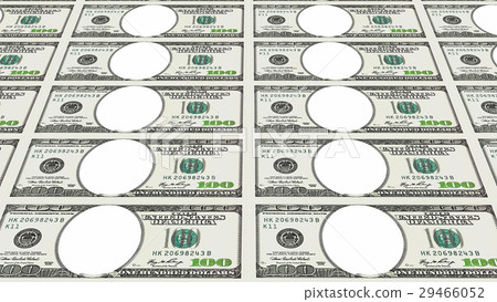 100 dollar bills with no face in 3d perspective - Stock Illustration ...