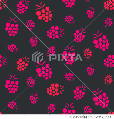 Raspberry pink on purple seamless pattern. - Stock Illustration ...