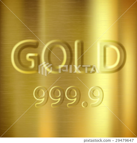 Gold bullion with a stamp. Precious background. - Stock Illustration ...