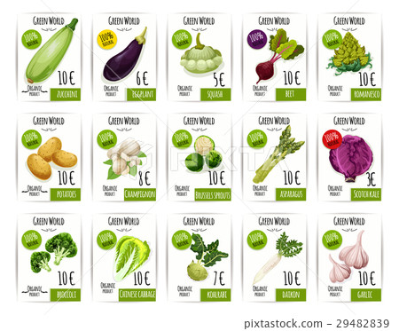 Fresh vegetable price label and tag set design - Stock Illustration ...