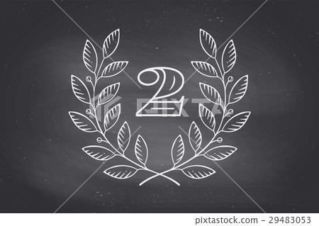Laurel wreath icon with number Two - Stock Illustration [29483053] - PIXTA