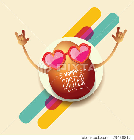 vector happy easter card with rock n roll egg - Stock Illustration ...