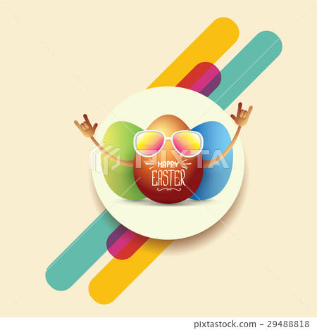 vector happy easter card with rock n roll egg - Stock Illustration ...