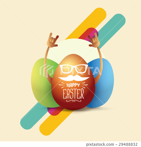 vector happy easter card with rock n roll egg - Stock Illustration ...