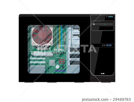 Assembling PC. Personal computer hardware. - Stock Illustration ...