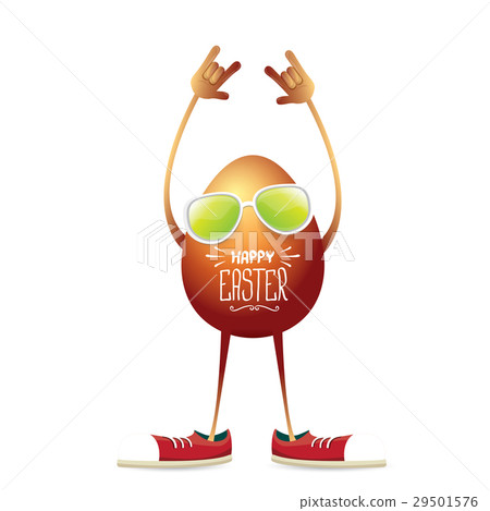 vector happy easter card with rock n roll egg - Stock Illustration ...