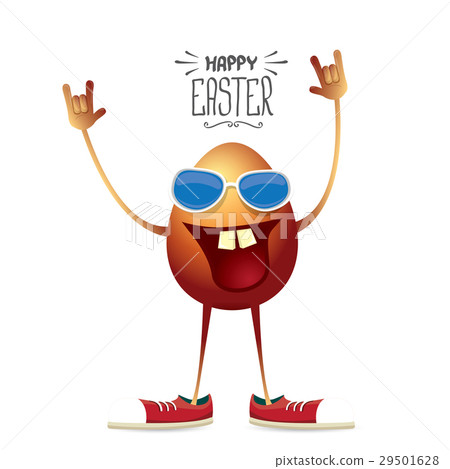 vector happy easter card with rock n roll egg - Stock Illustration ...