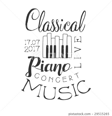 Classical Piano Live Music Concert Black And White - Stock Illustration ...