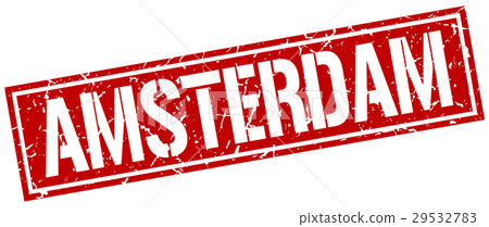 Amsterdam red square stamp - Stock Illustration [29532783] - PIXTA