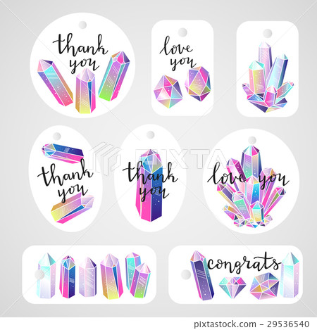 Tags crystals and lettering vector - Stock Illustration [29536540] - PIXTA