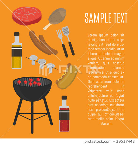 Barbecue grill card, design template. - Stock Illustration [29537448 ...