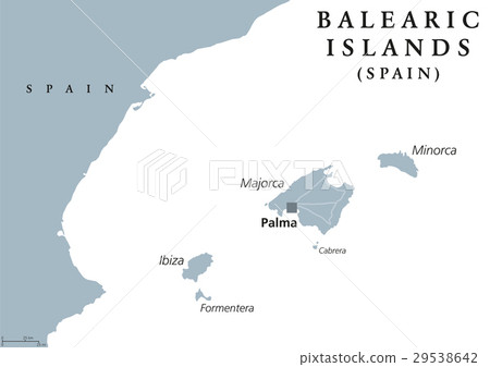 Balearic Islands political map - Stock Illustration [29538642] - PIXTA