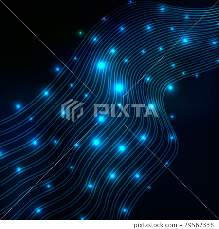 Abstract blue wave technology background - Stock Illustration [29562338 ...