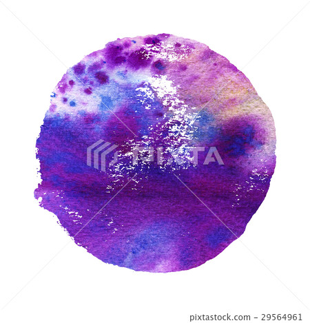 Dark violet circle. Round watercolor stain - Stock Illustration ...