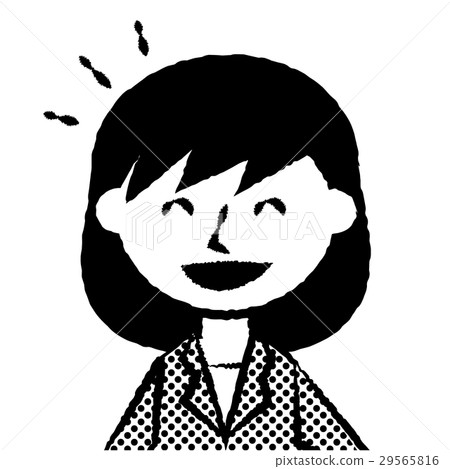 Female employee upper body heavy laughter - Stock Illustration ...