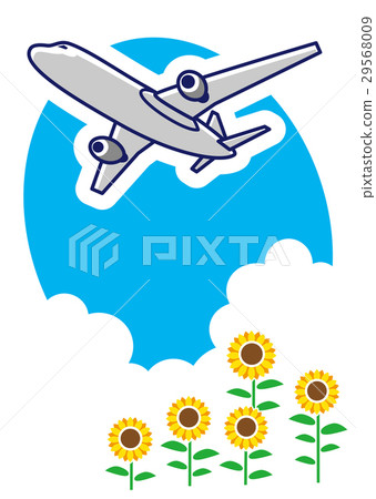 Airplane and sunflower - Stock Illustration [29568009] - PIXTA