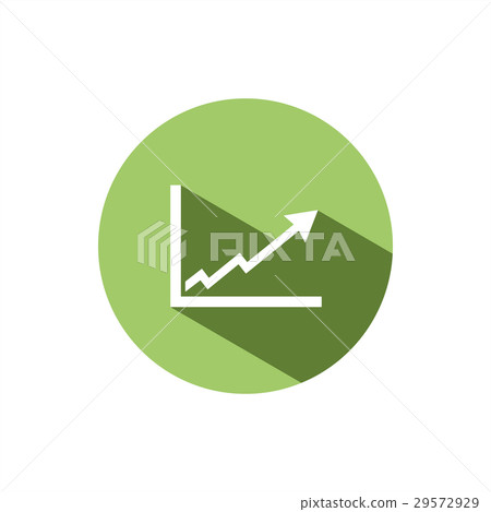 Benefits chart icon on green button-插圖素材 [29572929] - PIXTA圖庫