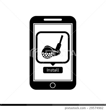 smart phone mobile golf application icon -插圖素材 [29574982] - PIXTA圖庫