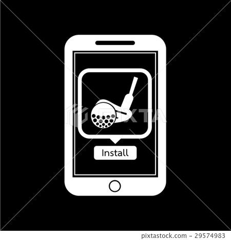 smart phone mobile golf application icon - Stock Illustration [29574983 ...