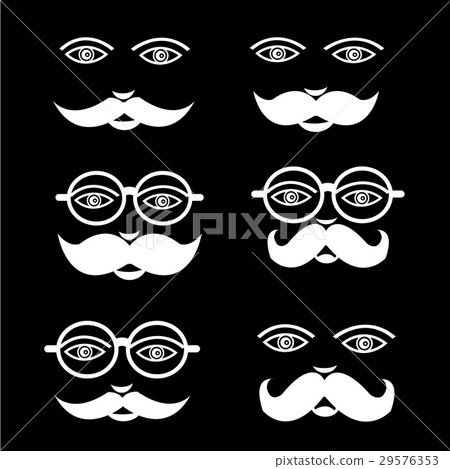 Mustache Man emotion icon set illustration design - Stock Illustration ...
