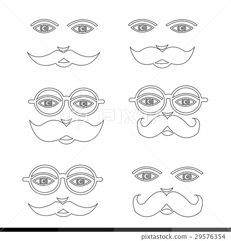 Mustache Man emotion icon set illustration design - Stock Illustration ...