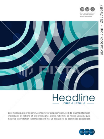 Cover design A4 blue abstract lines and circles - Stock Illustration ...