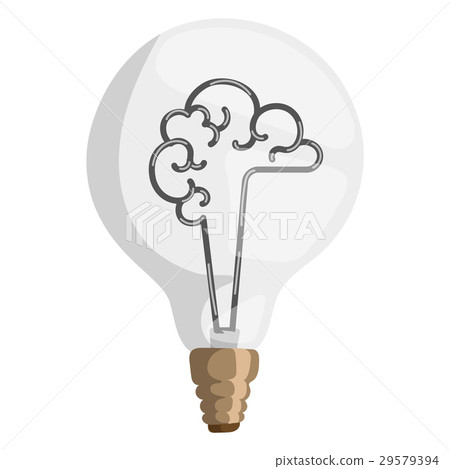 Brain lamp vector illustration concept isolated - Stock Illustration ...