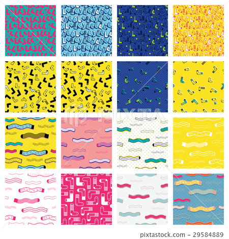 Cute colorful background set for kid web site and - Stock Illustration ...