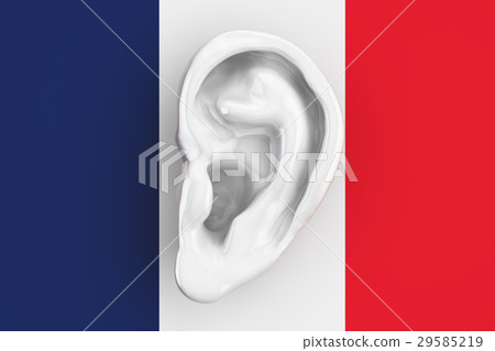 French intelligence concept, ear on the flag - Stock Illustration ...