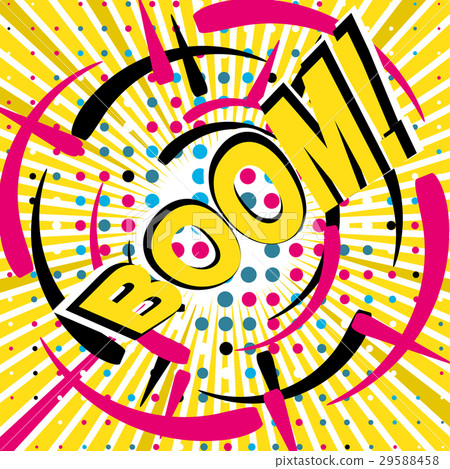 Boom wording sound effect for comic background - Stock Illustration ...