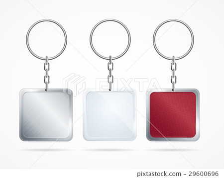 Realistic Metal and Plastic Keychains Set. Vector - Stock Illustration ...